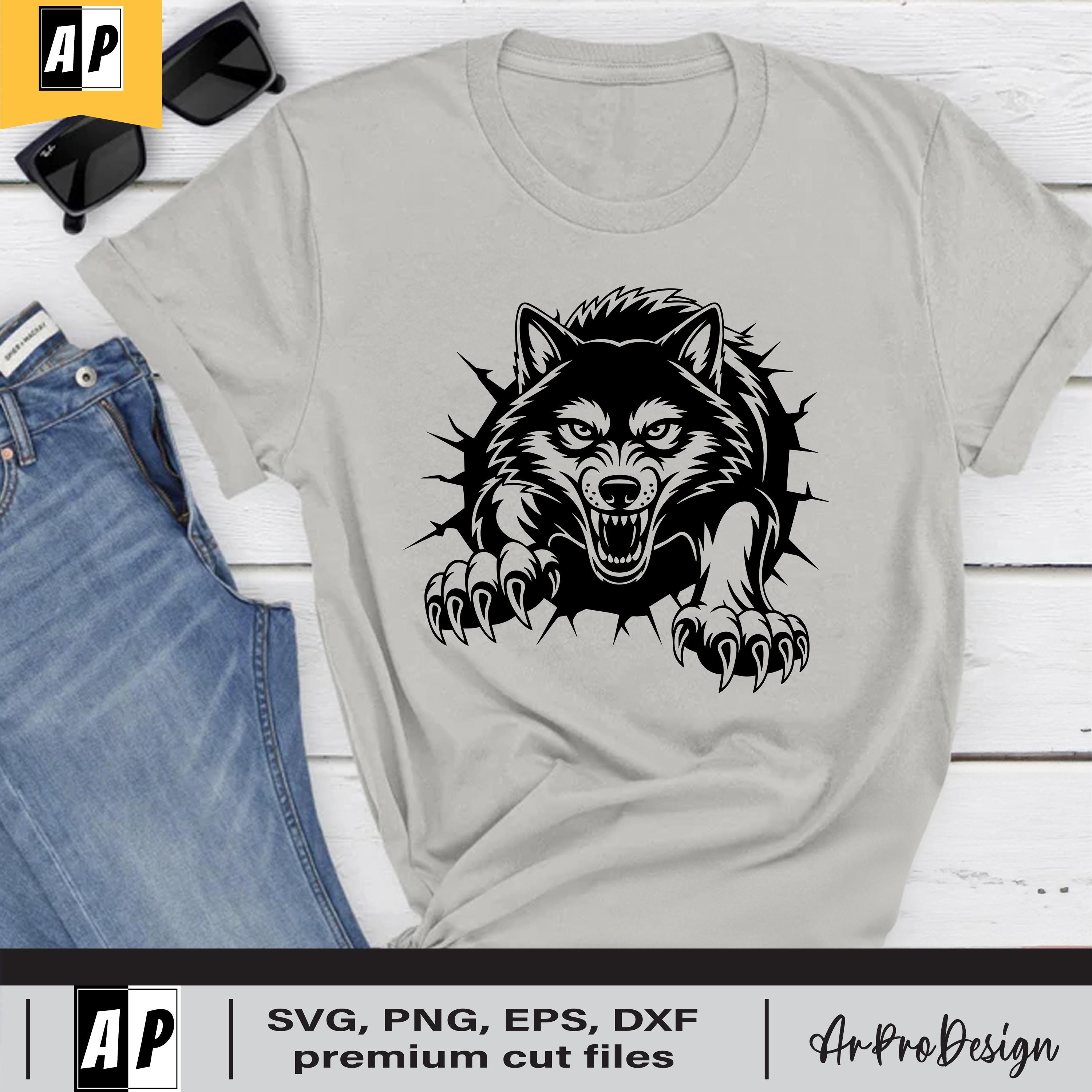 Wolf Claws Scratch SVG, Wolf Breaking Wall Svg, Wolf Claw Mark Svg ...