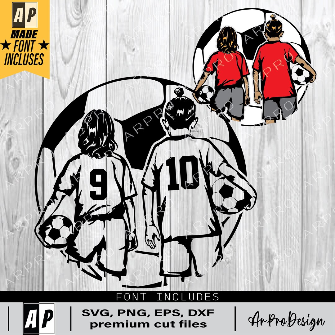 Soccer Two Player Svg, Soccer Monogram Svg, Soccer Clipart, Soccer ...