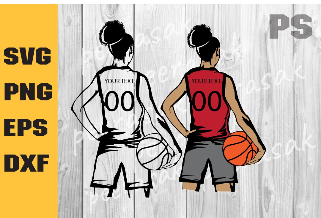 Basketball Girl SVG, Colored Layers, Afro Puff Ponytail, Basketball ...