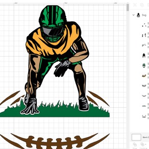 Football Colored Layers SVG, Customizable Football Player SVG ...