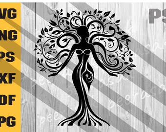 Afro Woman Tree SVG Women Empowerment SVG Mother Nature SVG Tree With ...