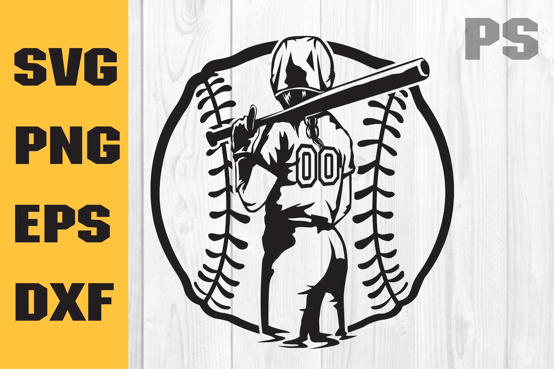 Girls Softball Svg Softball Swing Baseball Game For Etsy