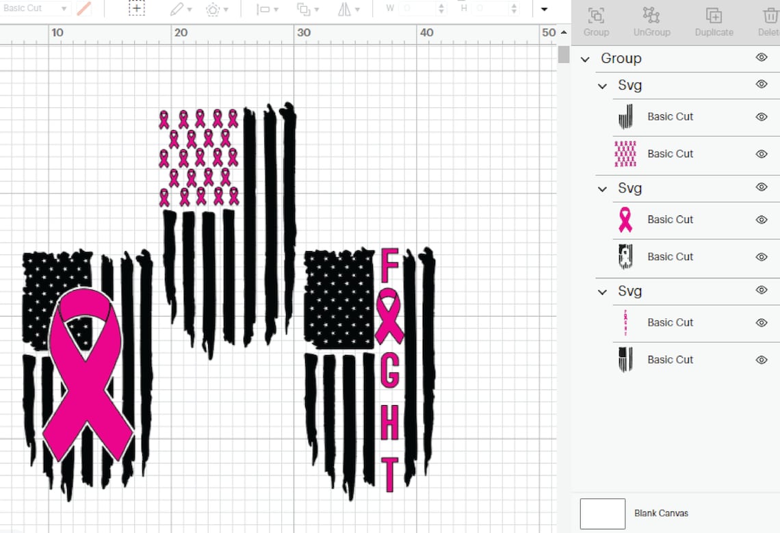 Fight Cancer US Flag SVG Pink Ribbon Svg Clipart for Cricut | Etsy