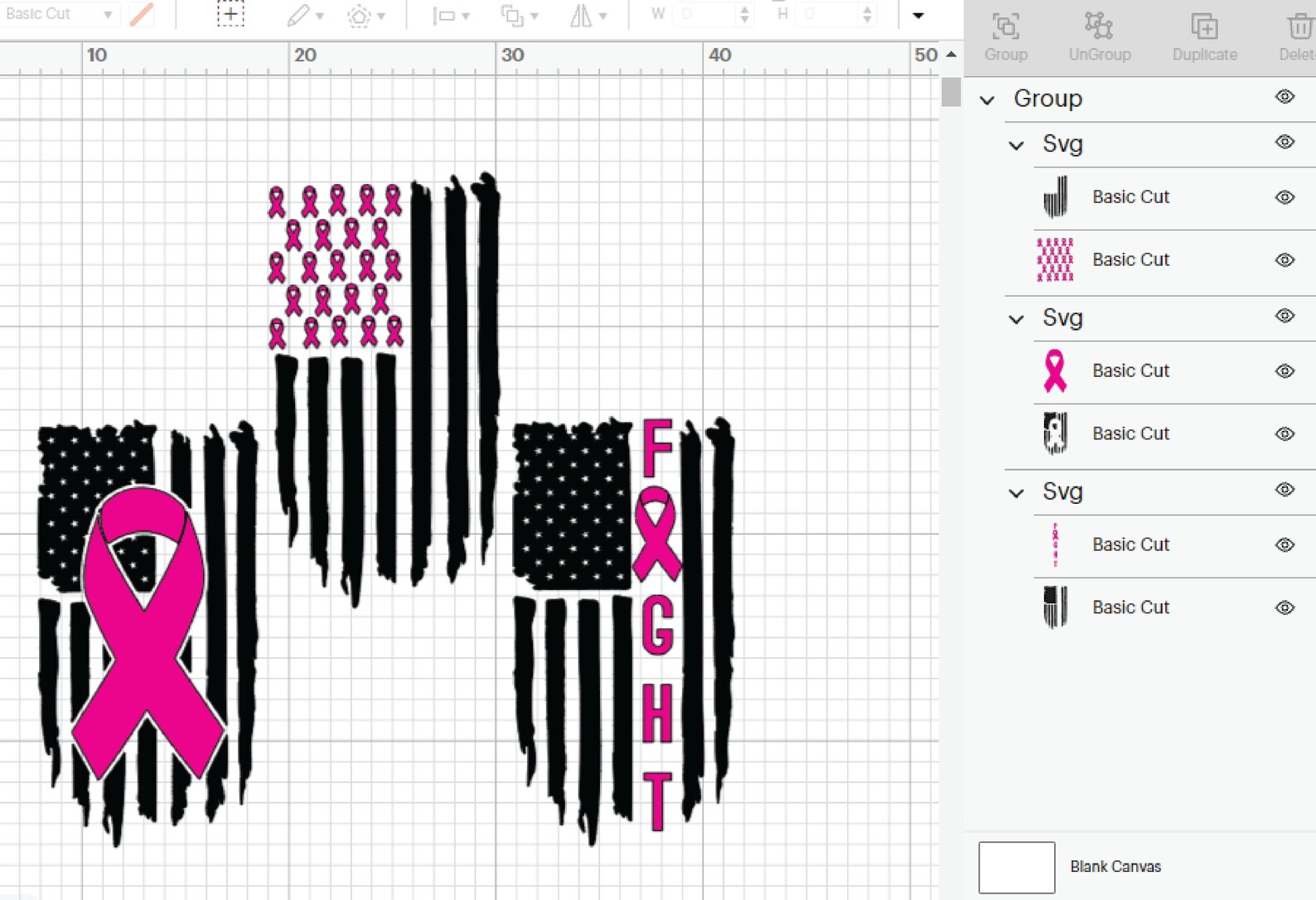 Fight Cancer US Flag SVG Pink Ribbon Svg Clipart for Cricut | Etsy