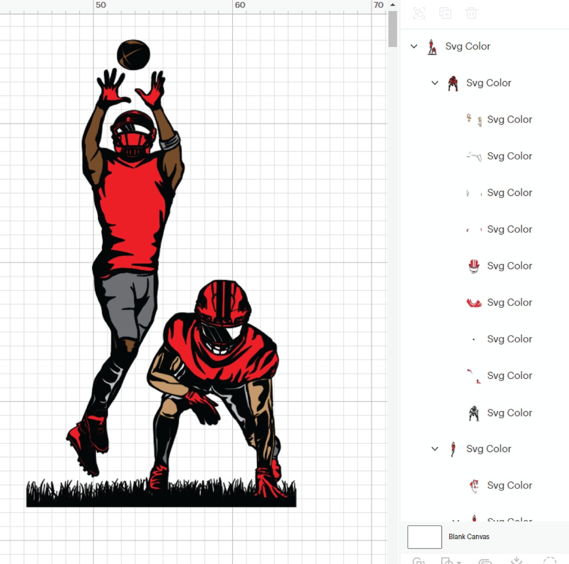 Football Player Svg Football Svg Colored Layers Football - Etsy