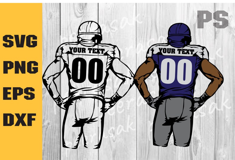 Customizable Football Player SVG | Scalable Vector Graphics for Cricut ...