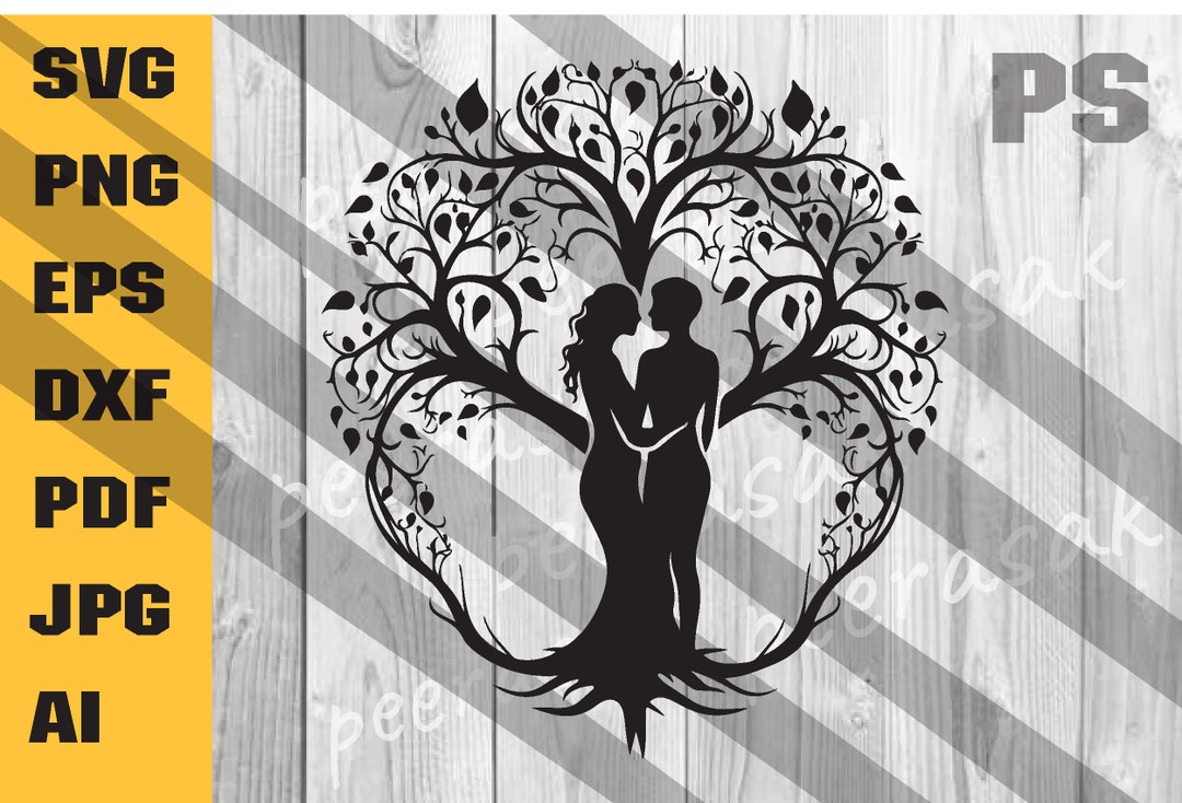 Lovers Tree SVG, Eternal Love SVG, Tree With Roots SVG, Cricut ...