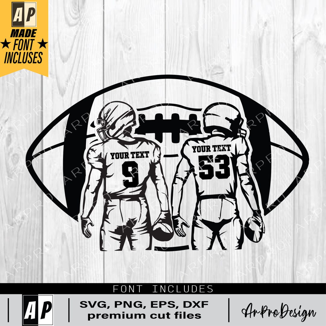 Football Svg Png, Two Football Players Svg, Football Name Svg, Football ...