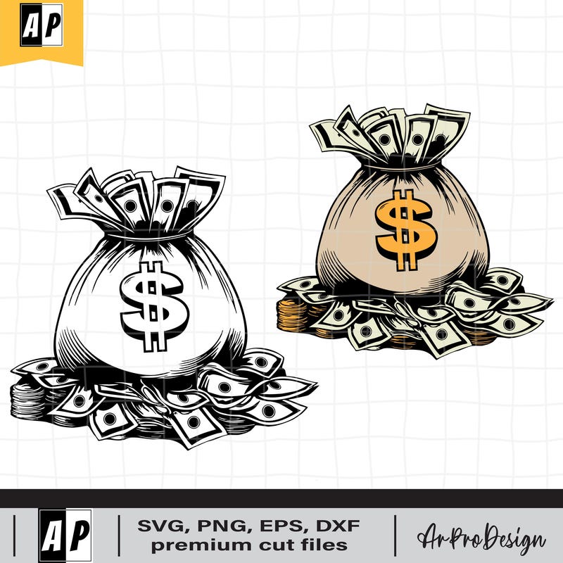 Money Bag Svg - Etsy