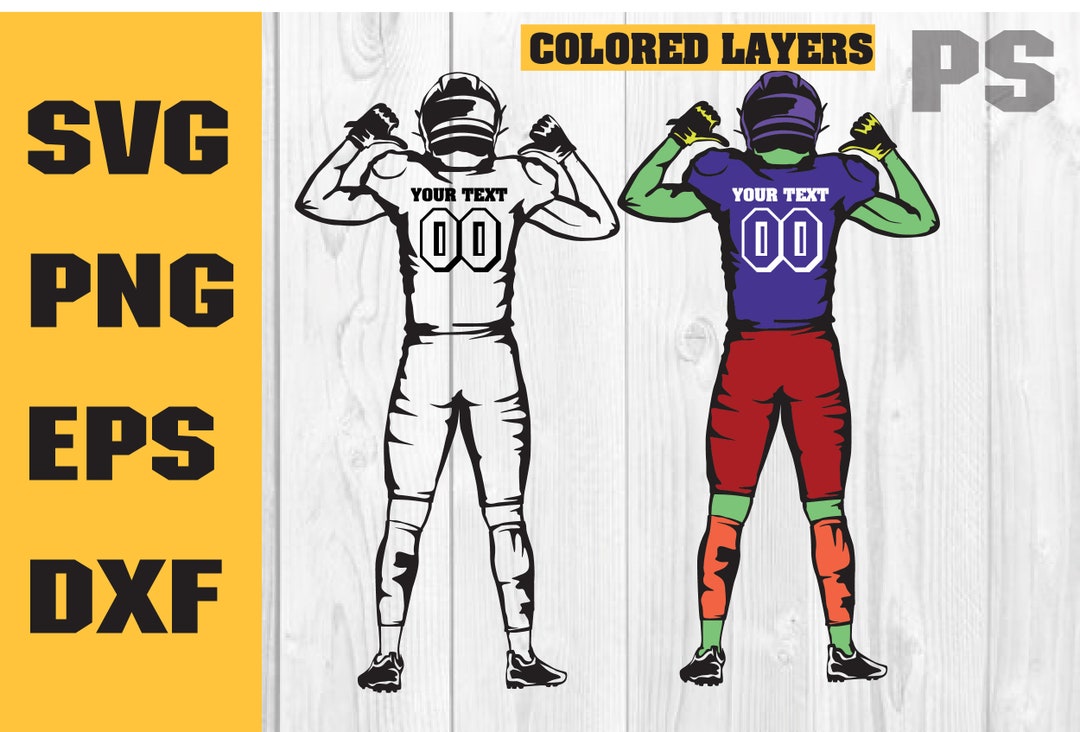 Customizable Football Player SVG Scalable Vector Graphics for Cricut ...