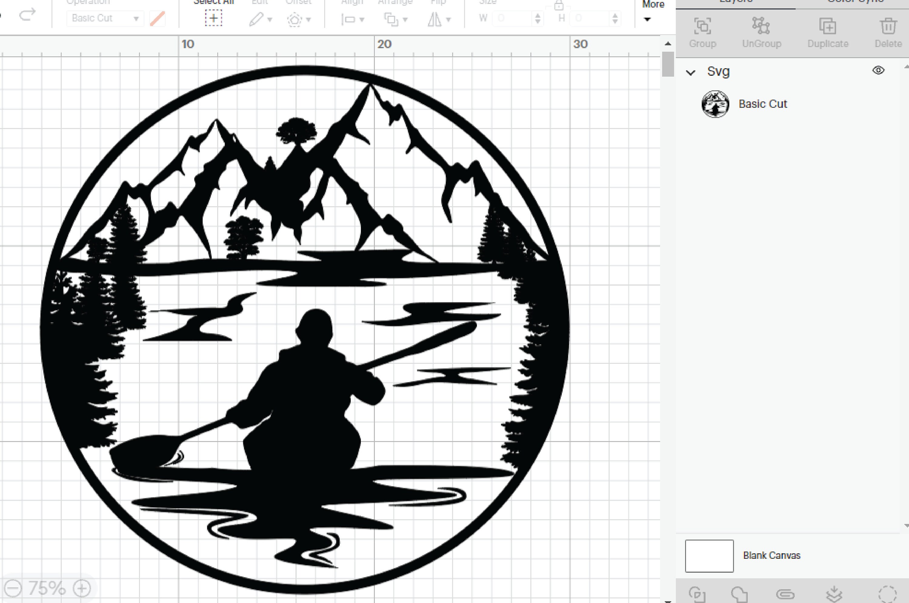 Kayaking Svg Lake Scene Clipart River Activity Cut File - Etsy