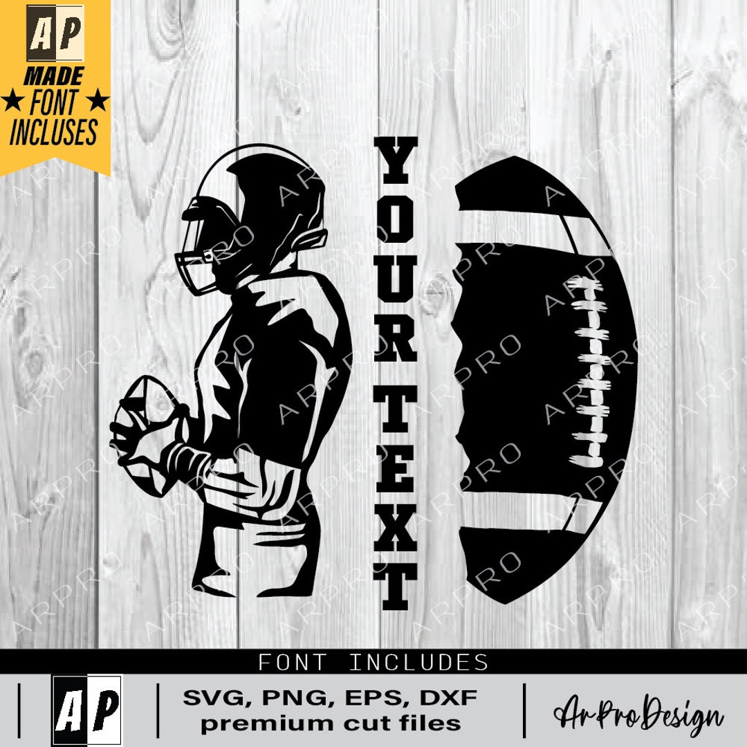 Football Template Svg, Half Football Player, Football Season Svg ...