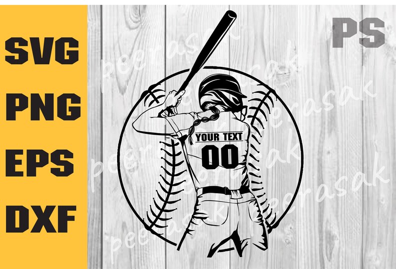 Girls Softball Svg Softball Swing Baseball Game For Etsy