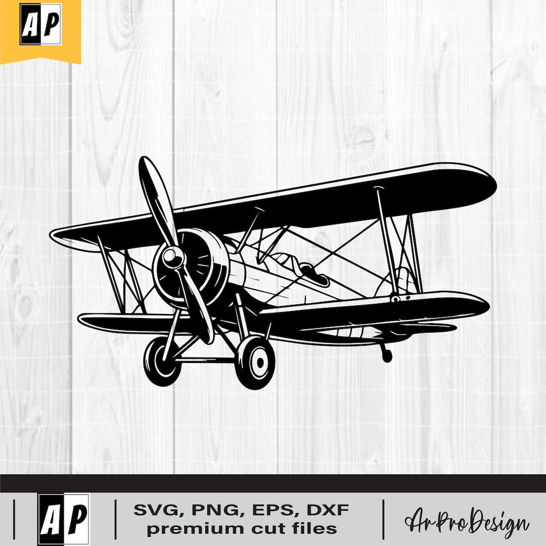 Biplane SVG, Airplane Pilot Svg, Single Prop Airplane Decal, Vintage ...