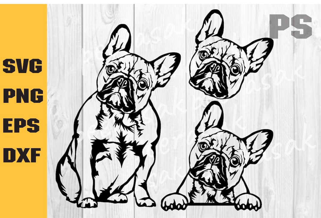 French Bulldog Svg, Dog Svg, PNG Breed, Plasma DXF Laser Cut, Lying ...