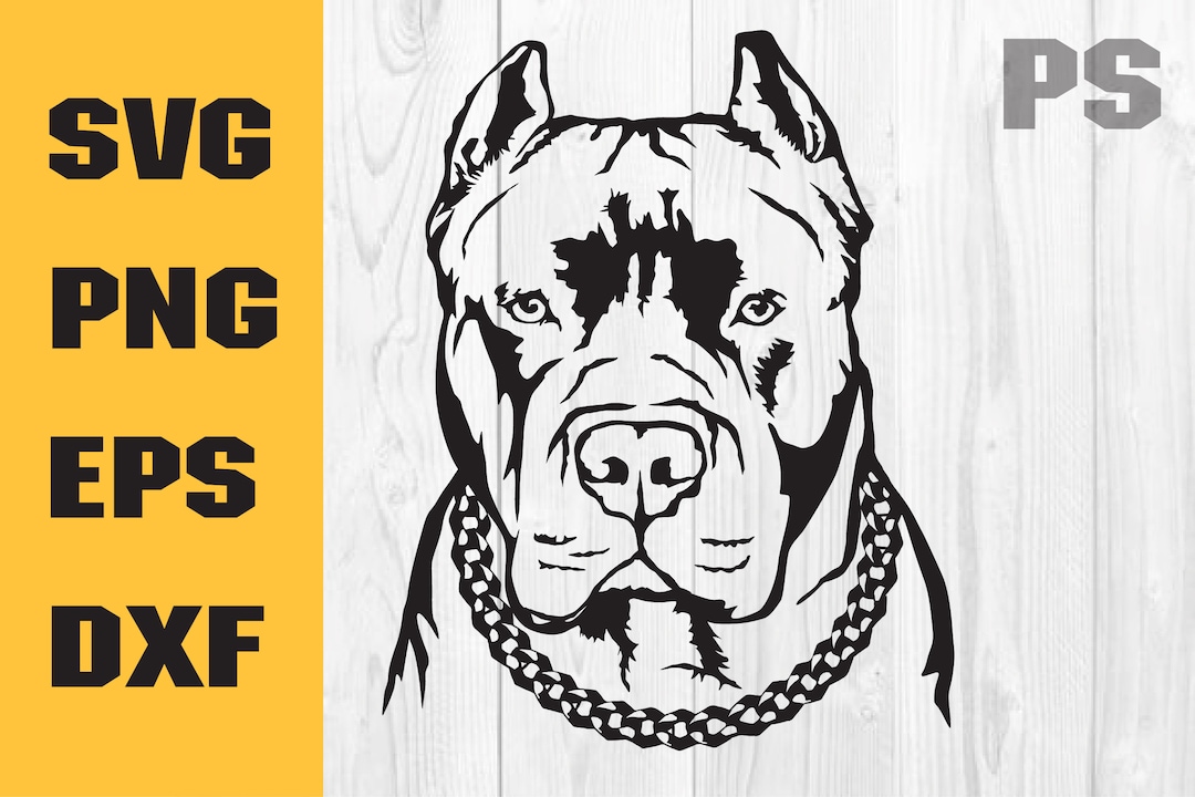 Pitbull Svg, American Pit Bull Svg, Pitbull Clipart, Pitbull Vector ...