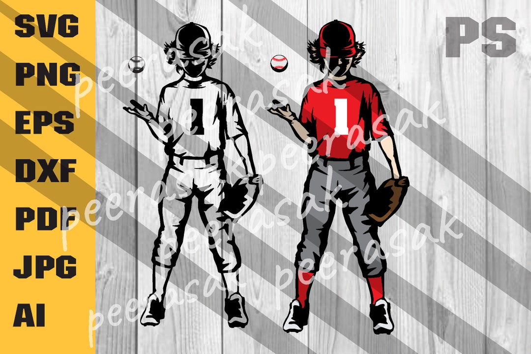 Baseball Boy Player SVG, Baseball Player SVG, Colored Layers, Baseball ...