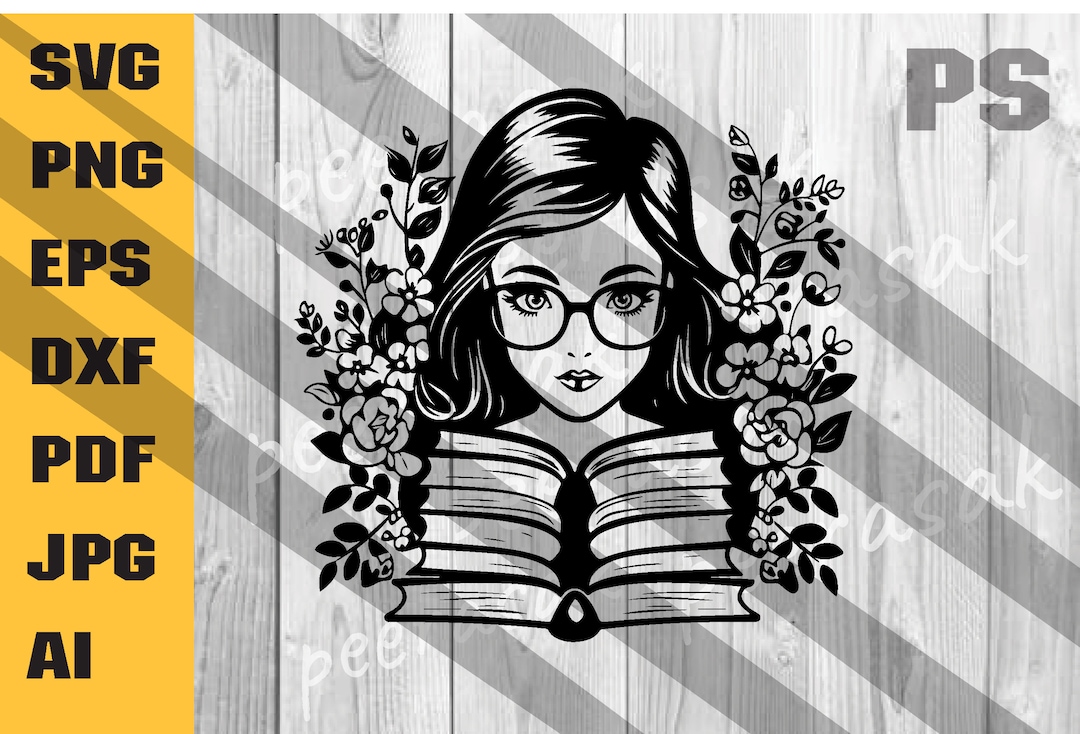 Floral Girl Who Loves Books SVG, Book Lover SVG, Librarian SVG ...