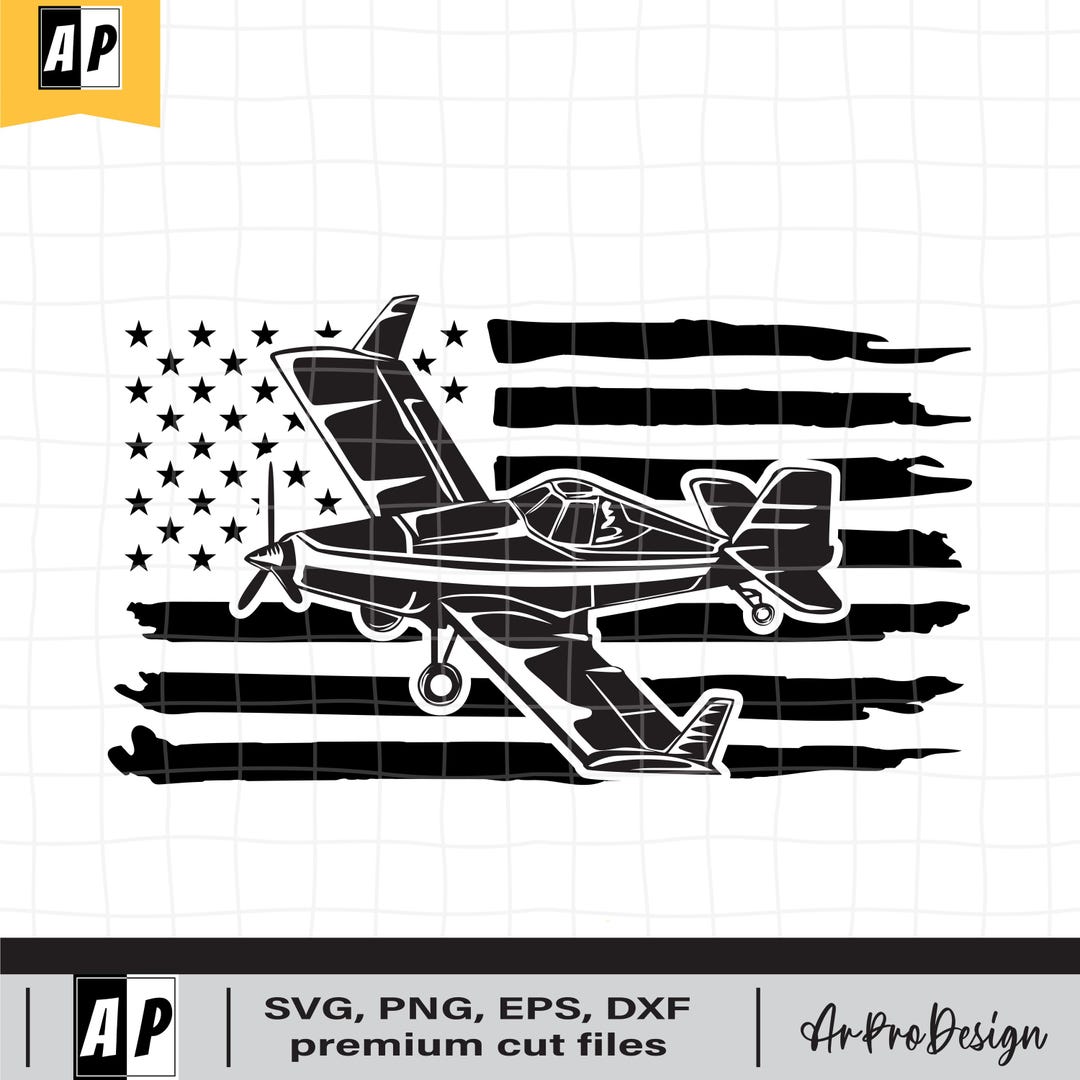 US Crop Duster SVG, USA Single Prop Airplane Svg, Farm Decal Shirt ...