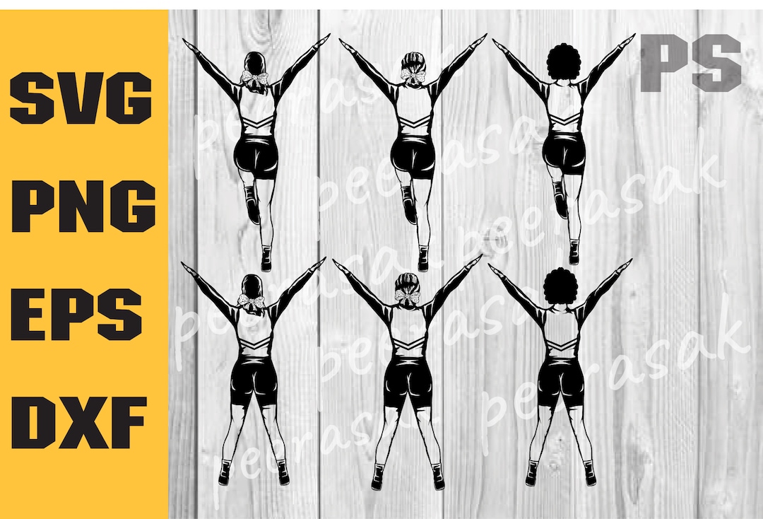 Cheerleader SVG, Dancer SVG, Cheerleading Svg Bundle, Colored Layers ...