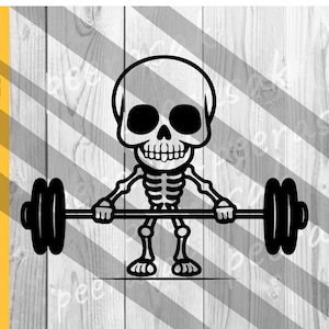 Skeleton Deadlift SVG, Cute Funny Gym Sticker, Png Pdf Psd Jpeg Cricut ...