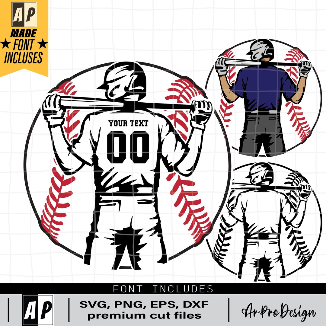 Baseball Player Svg, Colored Layers, Personalized Name Svg, Baseball ...