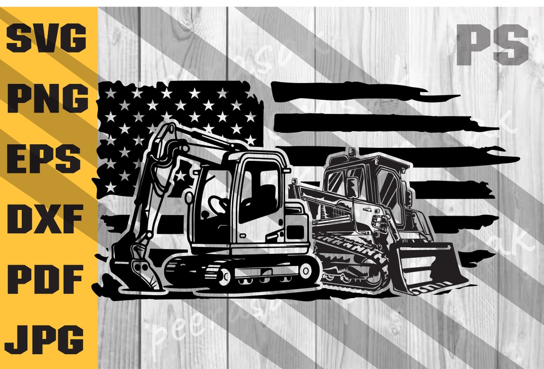 US Dozer and Mini Excavator Svg, Skid Steer SVG, Wheel Loader Svg, Skid ...