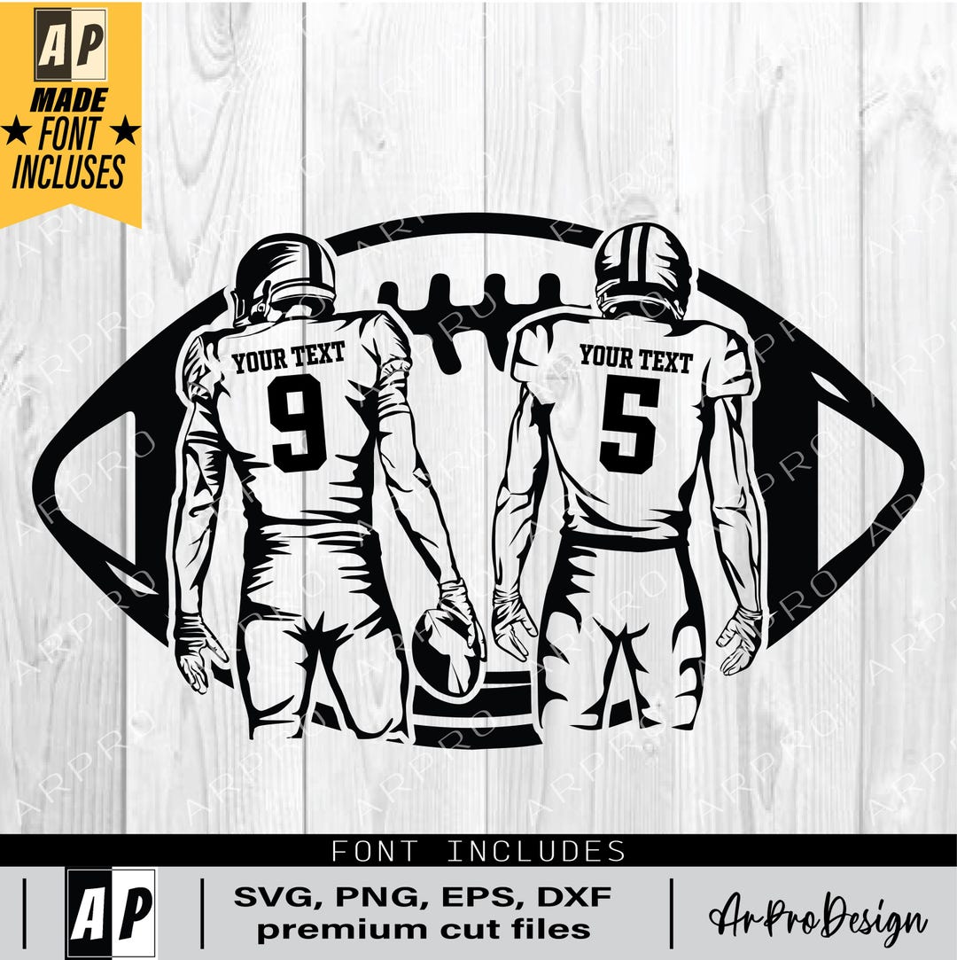 Football Svg Png, Two Football Players Svg, Football Name Svg, Football ...