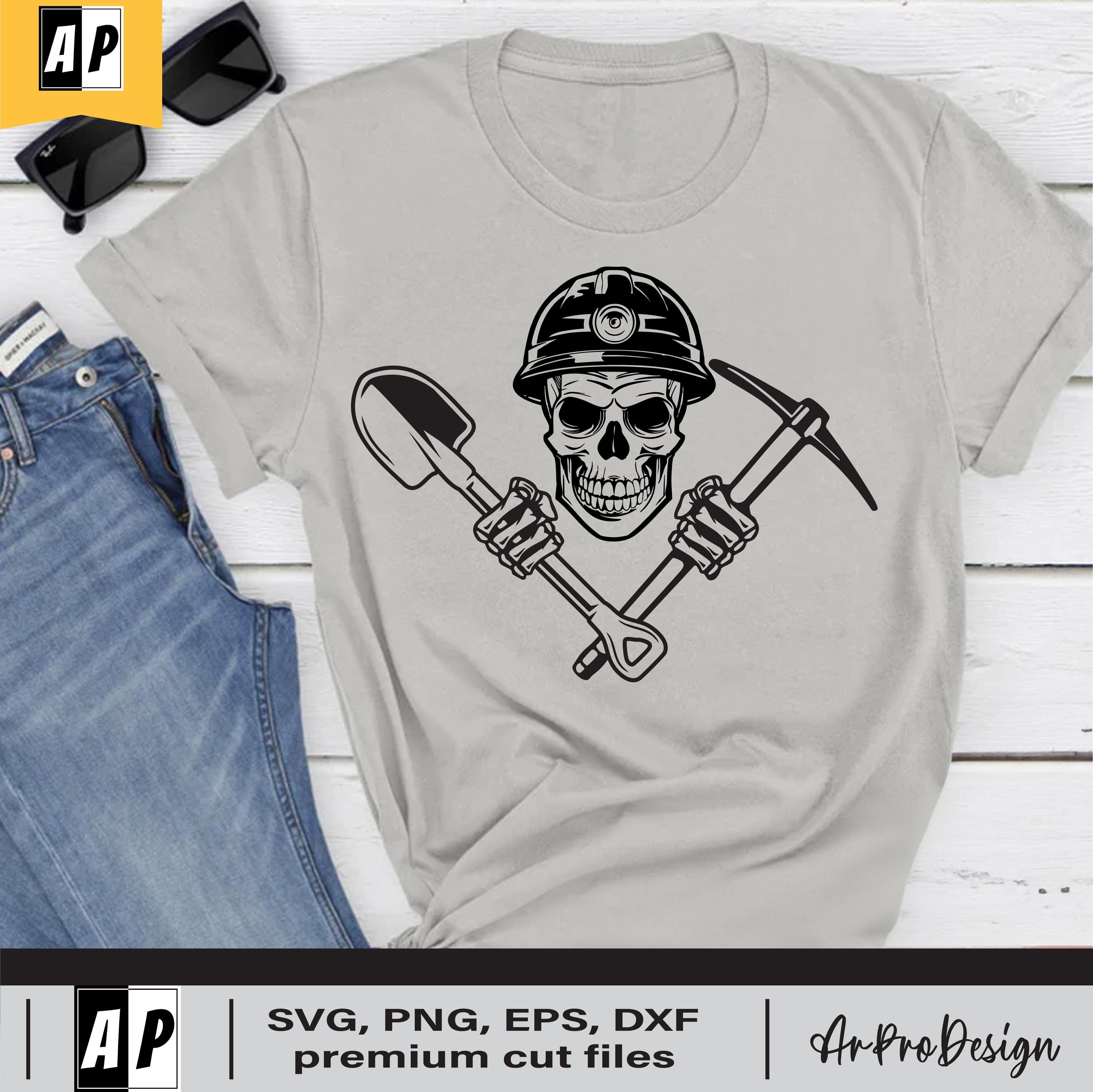 Mining Skull Svg, Coal Miner Skull Svg, Skull Clipart, Miner Svg, Miner ...