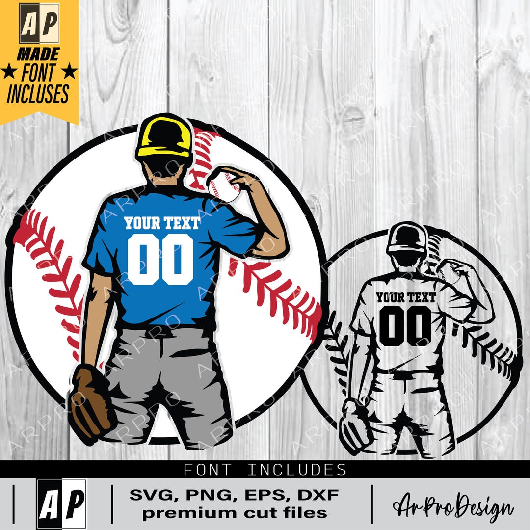 Baseball Player Pitcher Svg, Colored Layers, Personalized Name Svg ...