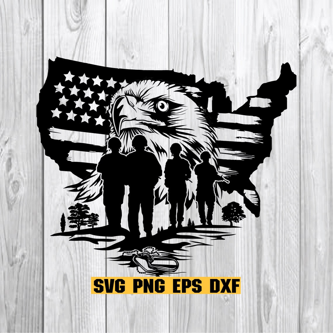 US Patriotic Eagle Soldier Svg Military Eagle Svg American - Etsy