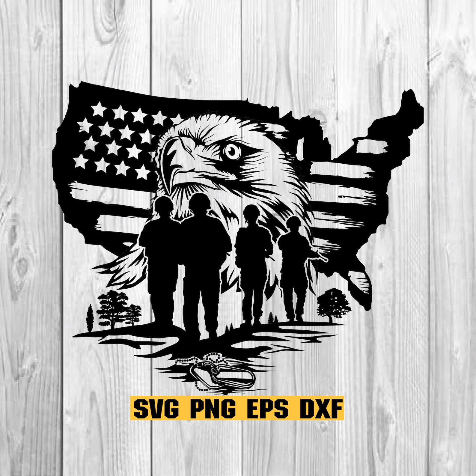 US Patriotic Eagle Soldier Svg Military Eagle Svg American - Etsy