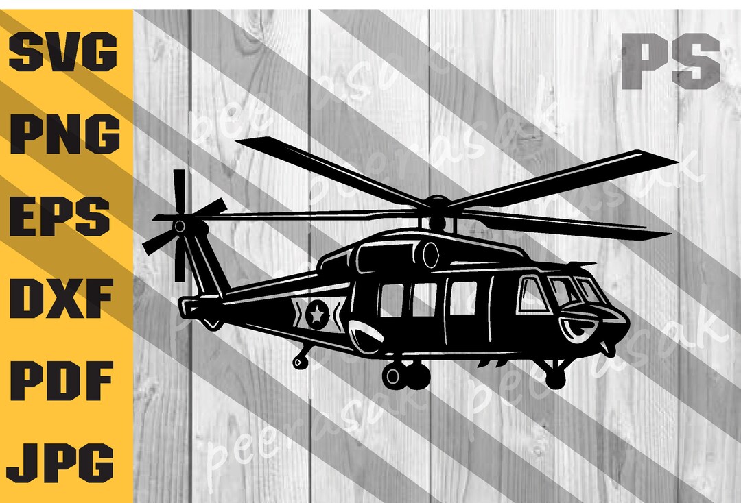 Black Hawk Helicopter SVG, Army Military Decal Sticker, Helicopter Svg ...