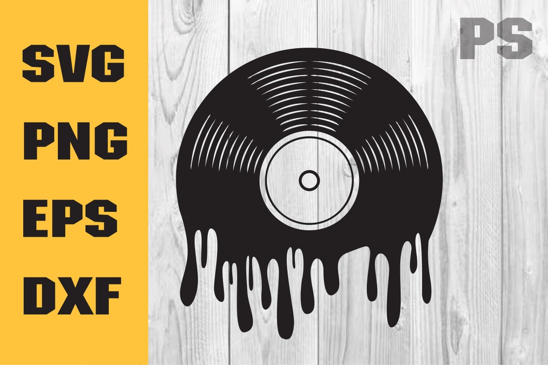 Dripping Vinyl Record Svg, Music SVG, DJ Decal T-shirt Sticker Graphics ...