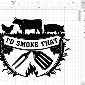 I'd Smoke That Svg, Cow Meat Cuts Svg, BBQ Grilling Svg,father's Day ...