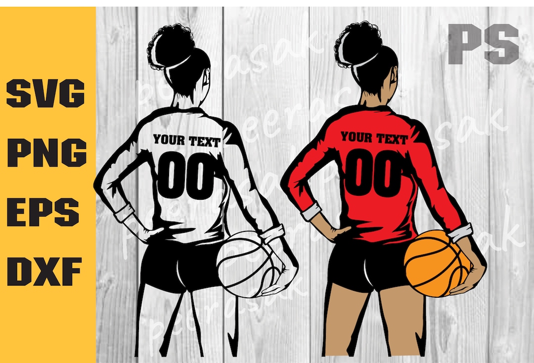 Basketball Girl SVG, Colored Layers, Afro Puff Ponytail, Basketball ...