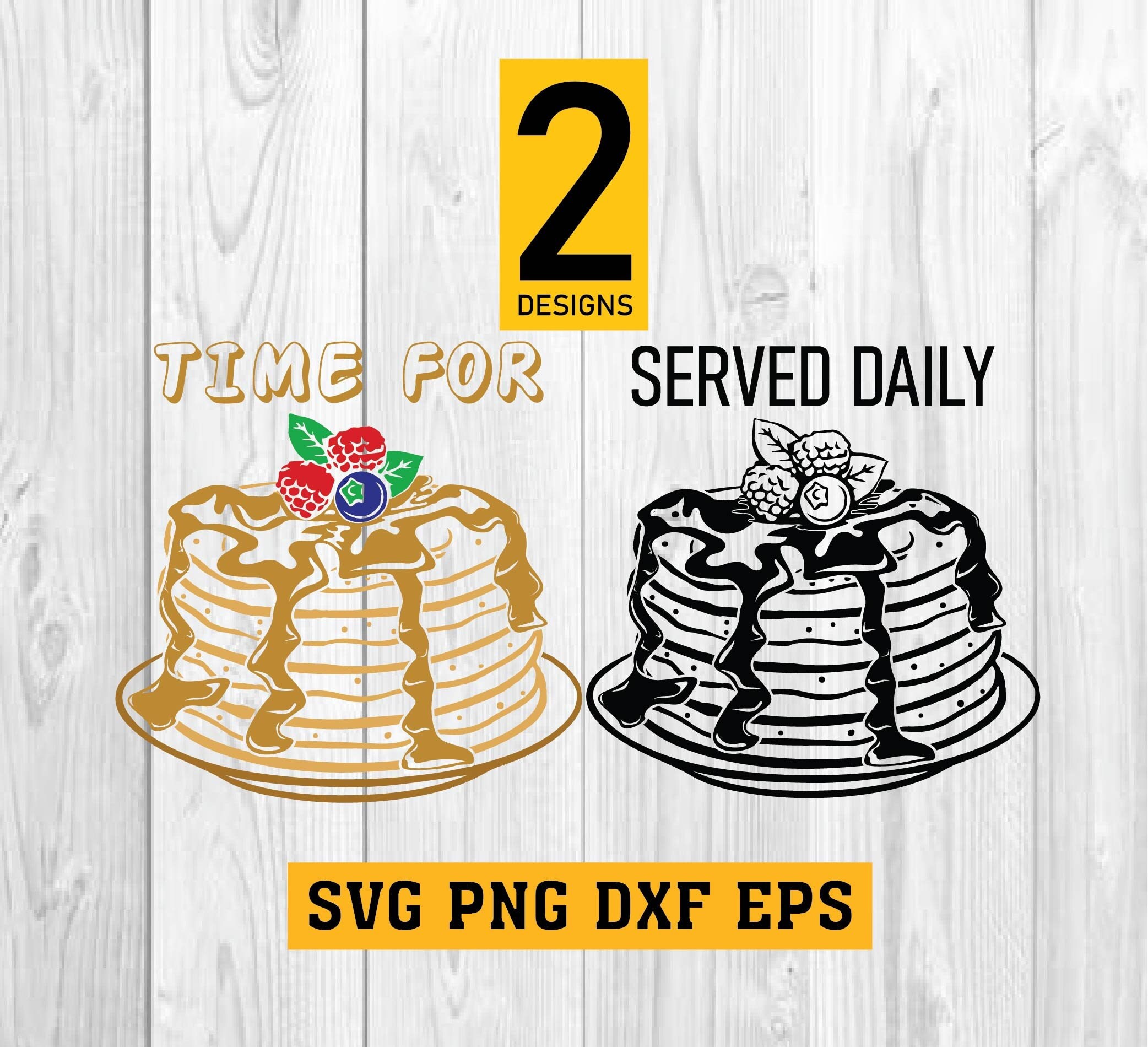 Pancake Svg SERVED DAILY Time for Pancakes Cute Pancake - Etsy