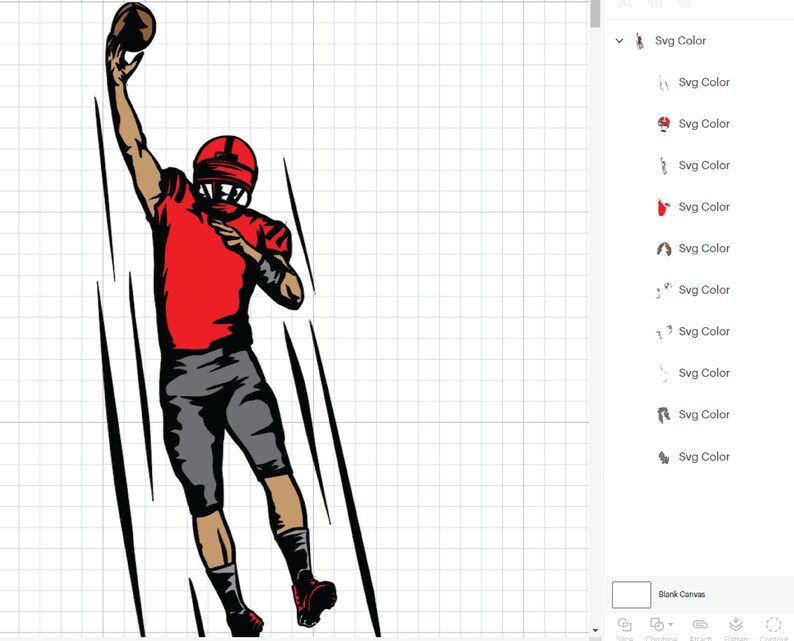 Football Player Svg Football Svg Colored Layers Football - Etsy