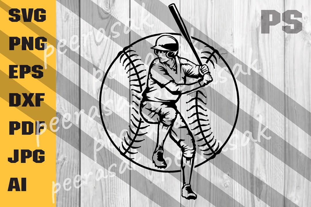 Baseball Player SVG, Baseball Svg Files, Baseball Clipart Silhouette ...