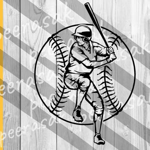 Baseball Player SVG, Baseball Svg Files, Baseball Clipart Silhouette ...