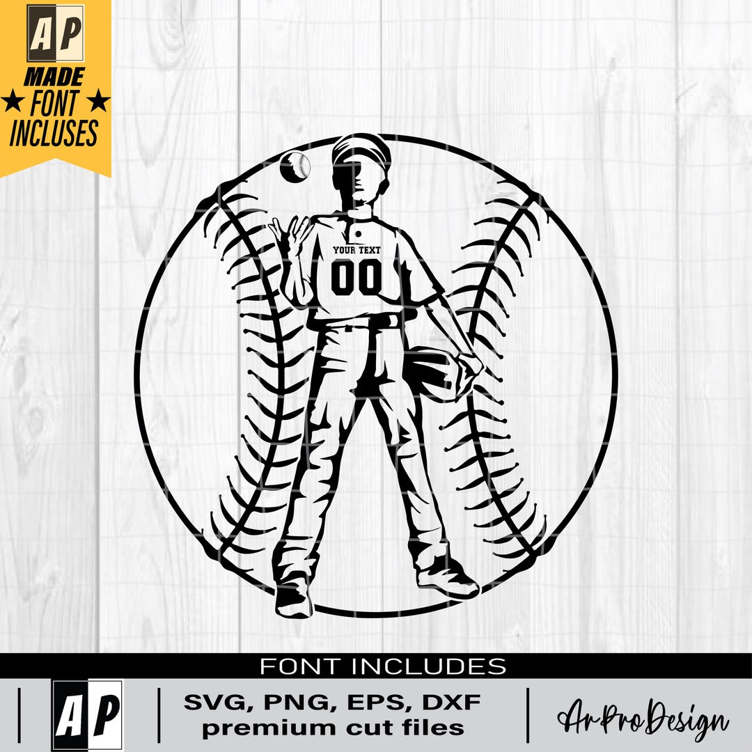 Baseball Boy Player SVG, Baseball Player SVG, Colored Layers, Baseball ...