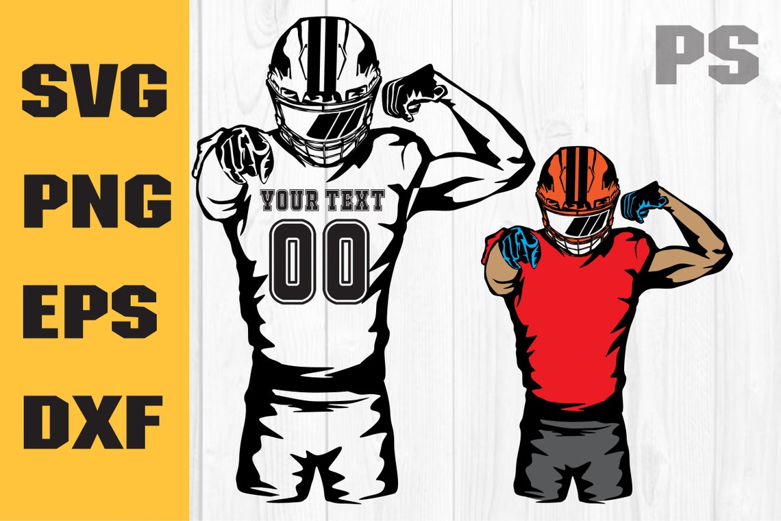 Football Player Svg Football Svg Colored Layers Football - Etsy