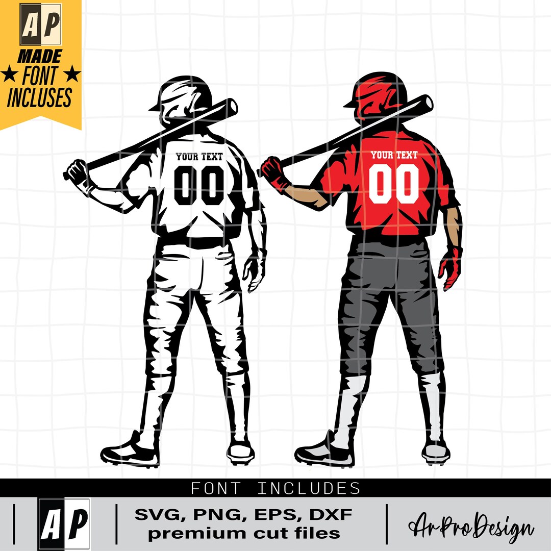 Baseball Player Svg, Colored Layers, Personalized Name Svg, Baseball ...