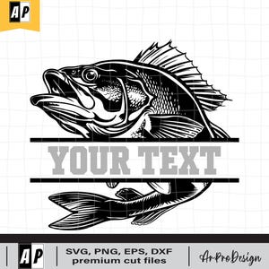 Walleye Fishing Name Svg, Walleye Cricut, Walleye Cut File, Fishing Svg ...