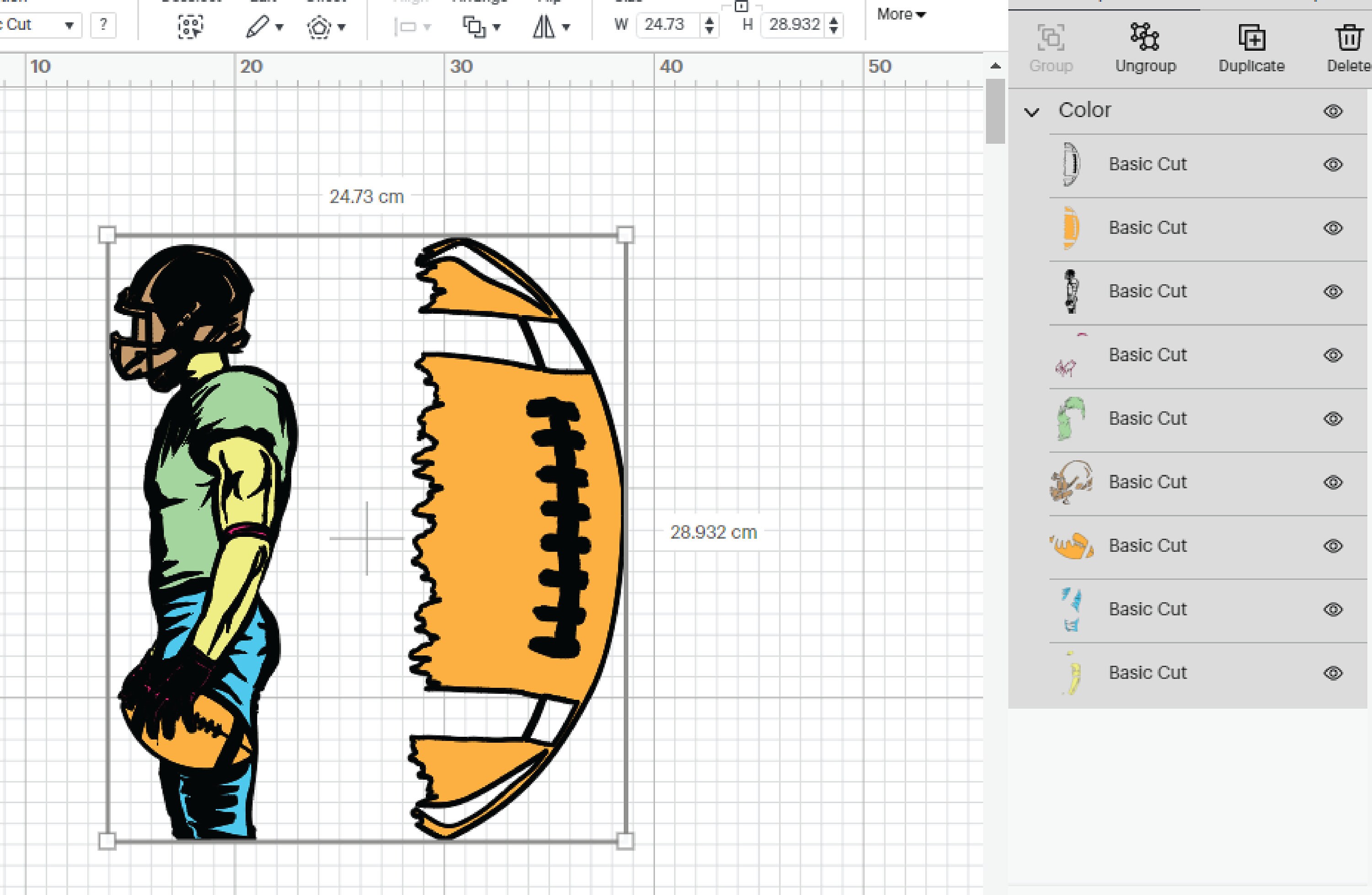 Football Player Svg Colored Layers Footballsvg Football - Etsy