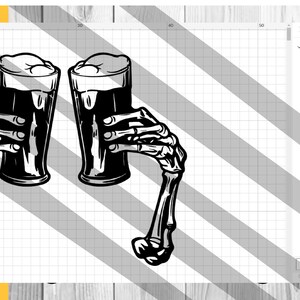 Skeleton Cheers SVG, Toast SVG, Salud SVG, Beer T-shirt Decal, Beer ...