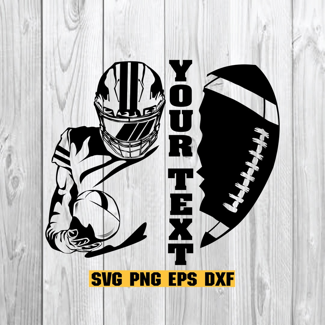 Half Football Player Svg, Football Season Svg, Football Name Svg ...