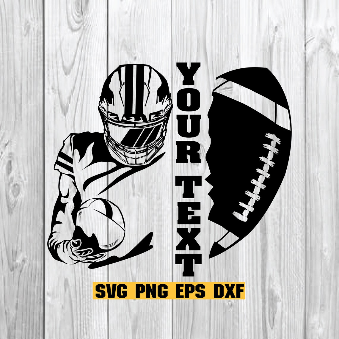 Half Football Player Svg, Football Season Svg, Football Name Svg ...