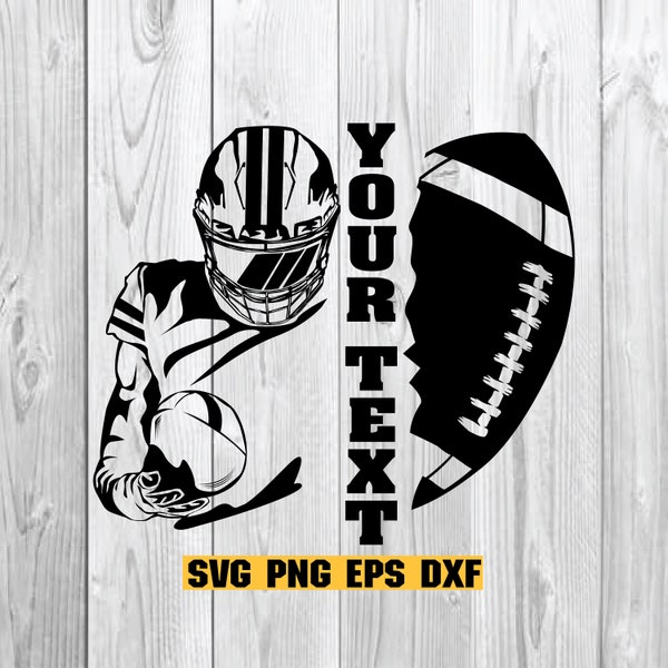 Half Helmet Half Football Svg - Etsy