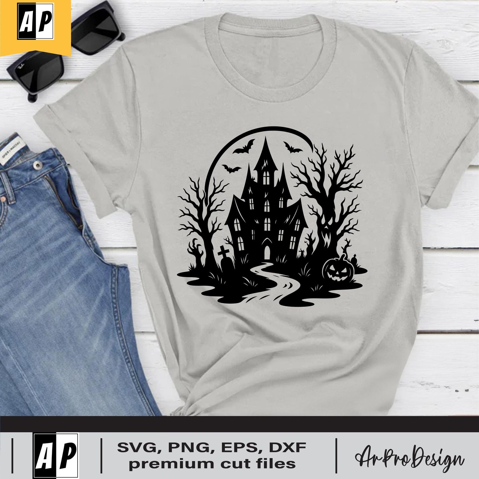 Halloween Scene Svg, Haunted House Halloween SVG, Halloween Silhouettes ...